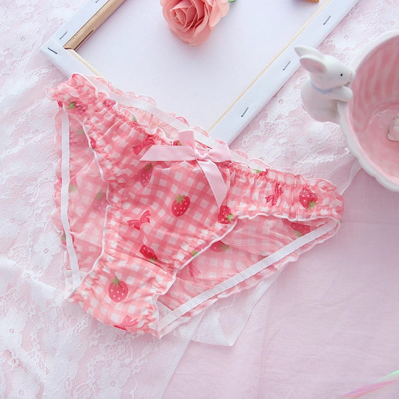 Strawberry Pink Bow Panties