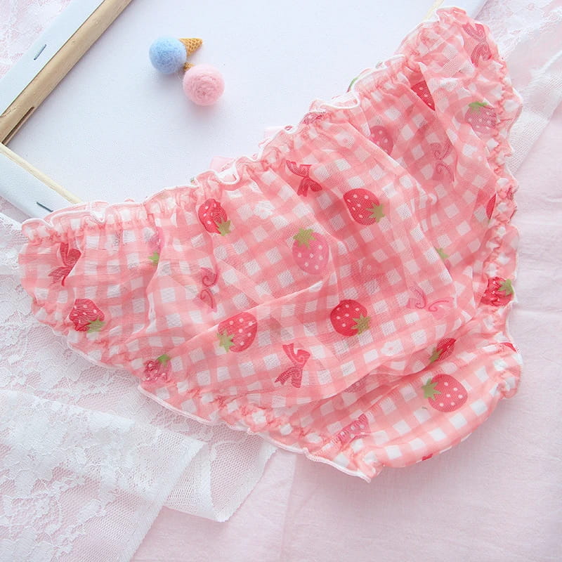 Strawberry Pink Bow Panties